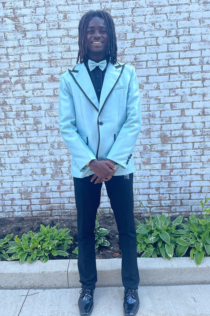 Queendancer Men Peak Lapel 2 Piece Prom Suits White One Button ...