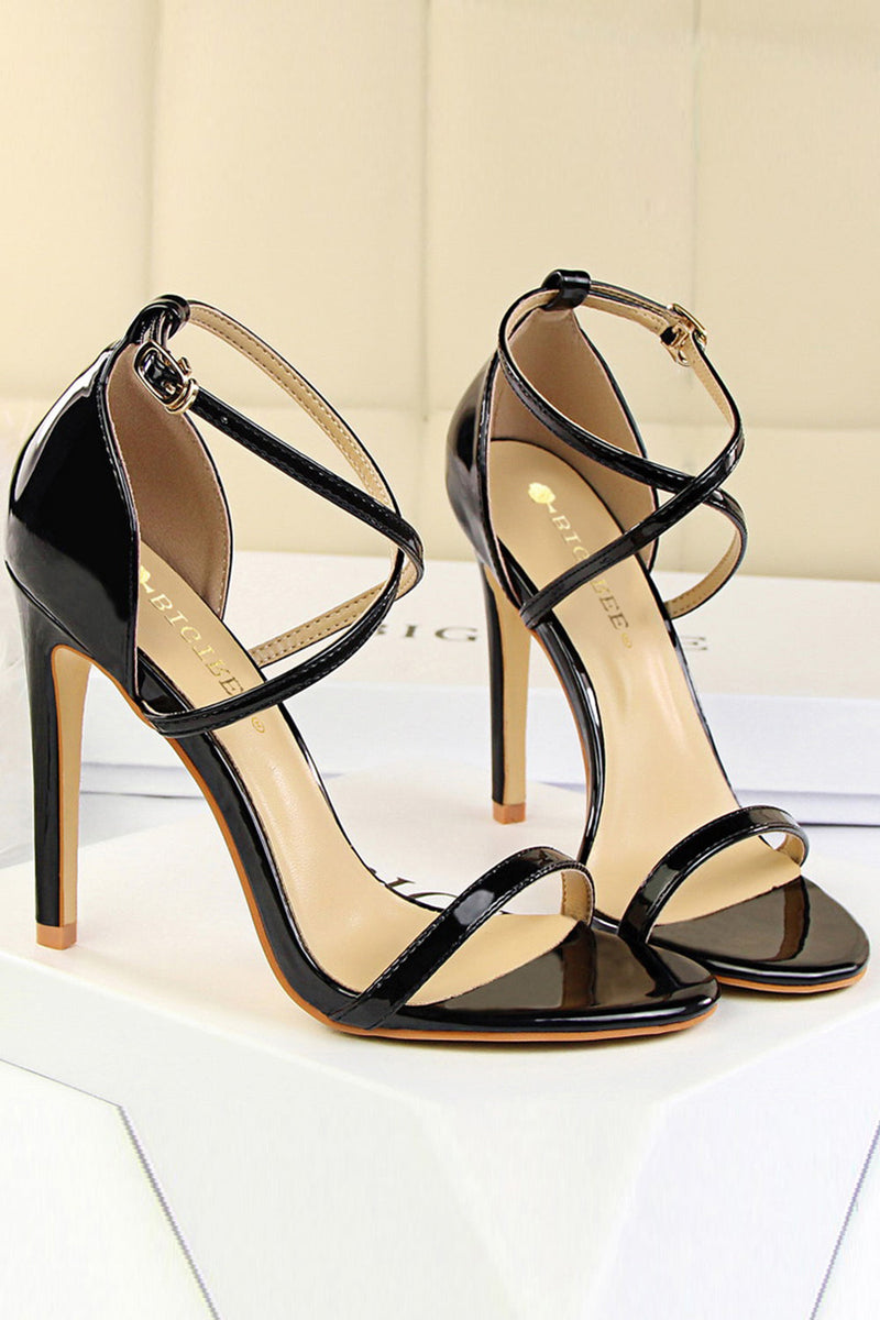 Queendancer Women Prom Shoes Black Stiletto Sandals – queendancer