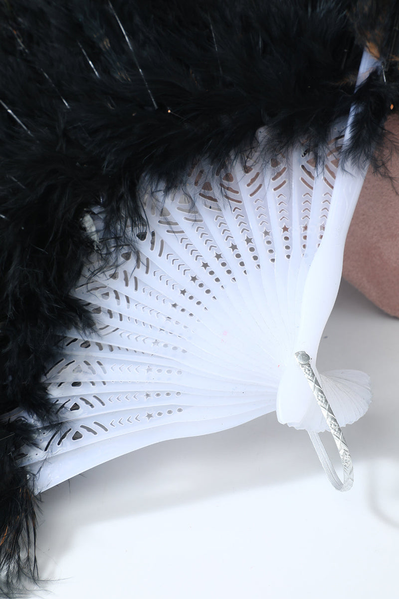 Queendancer Women 1920s Accessory Peacock Feather Fan – queendancer